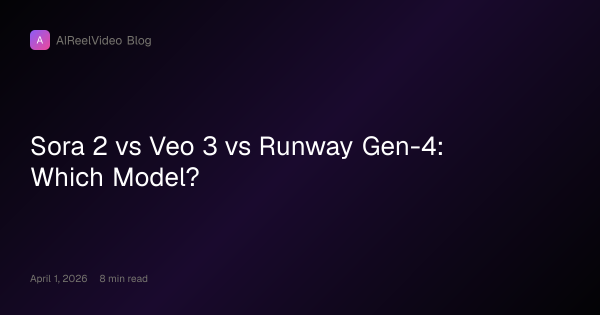 Sora 2 vs Veo 3 vs Runway Gen-4: Which Model? | AIReelVideo